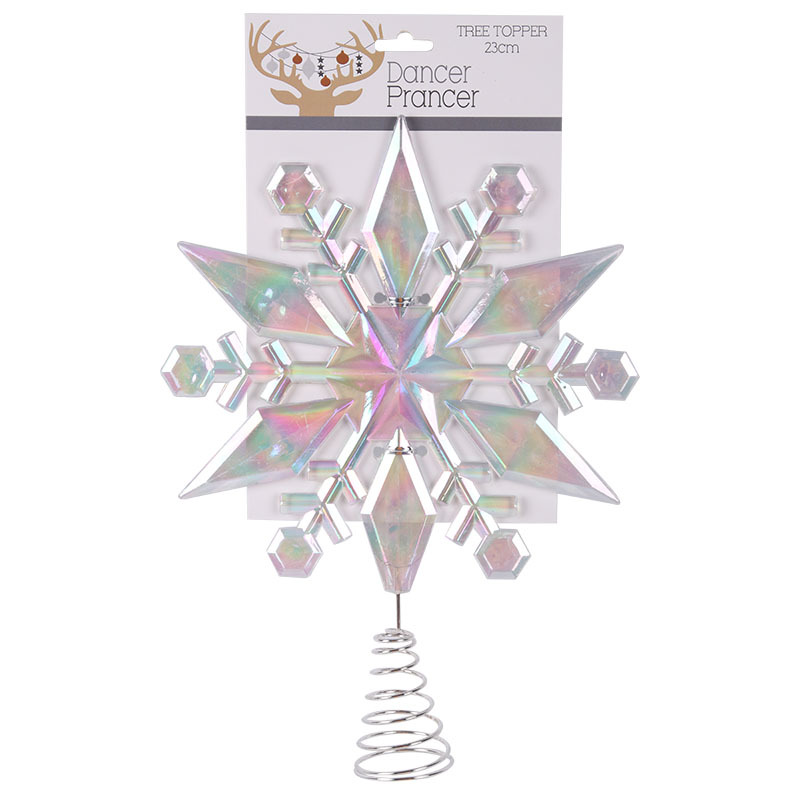 Iridescent Snowflake Tree Topper 23cm | Christmas Complete