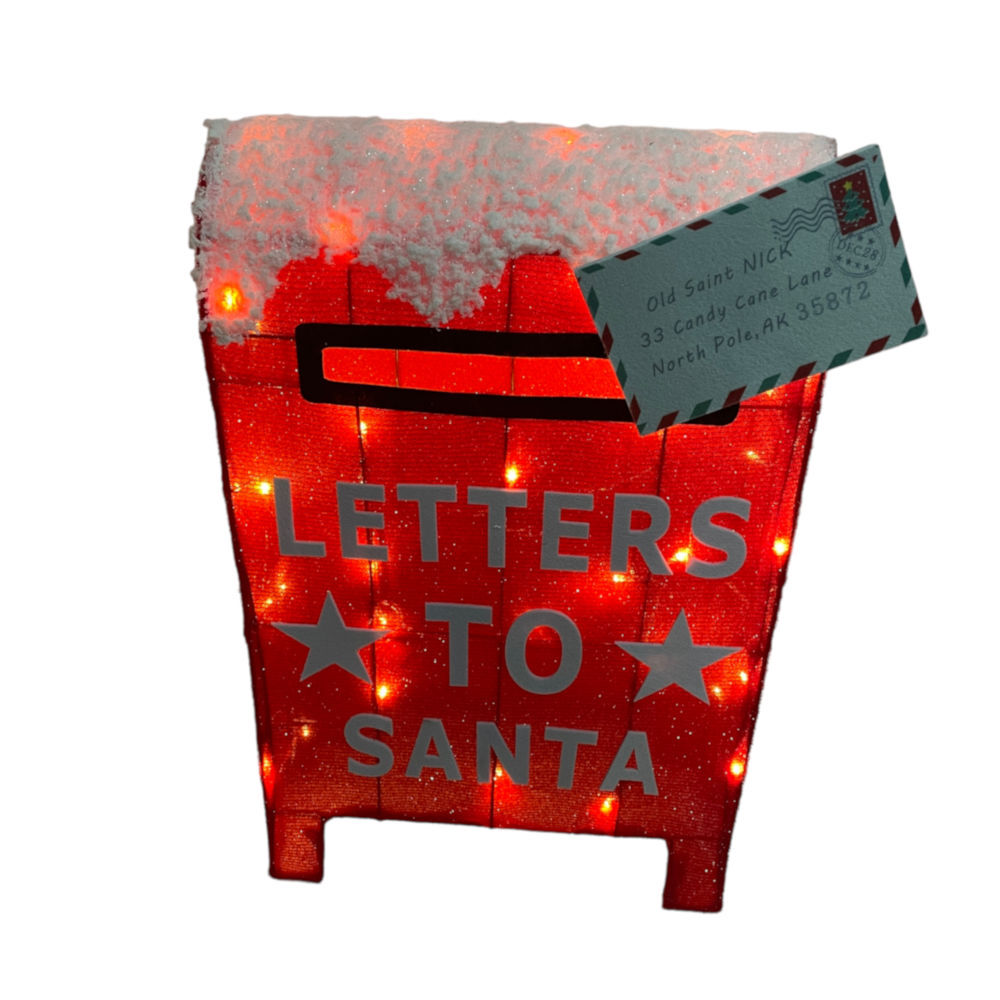 LED Mesh Santa Letter Box 72x46x20cm | Christmas Complete