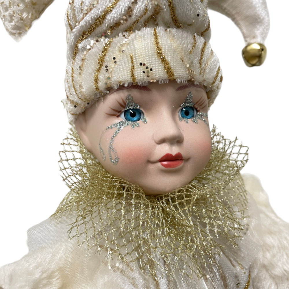 Gold Jester Standing Musical Wind Up 43cm | Christmas Complete