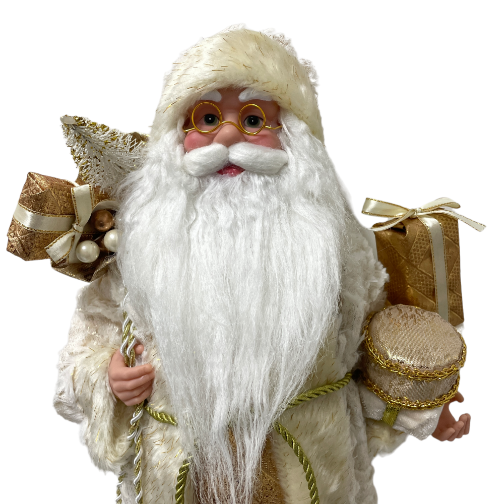 Santa Ivory Gold Fur Robe 45cm | Christmas Complete