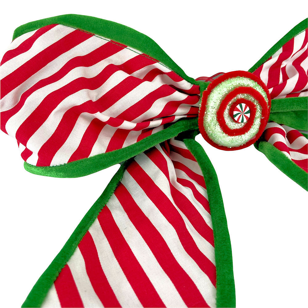 Hanging Candy Cane Bow 40cm | Christmas Complete