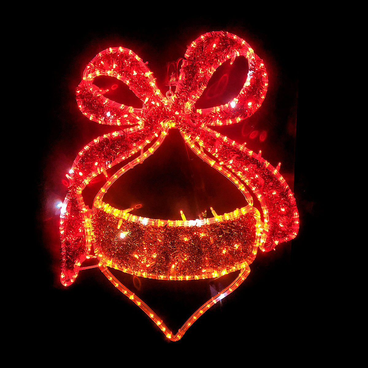 Teardrop Bauble w. Red Bow Rope Light Motif | Christmas Complete