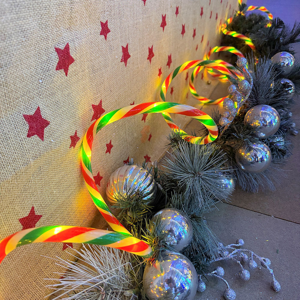 Rope Light Peppermint Candy Cane 10m | Christmas Complete