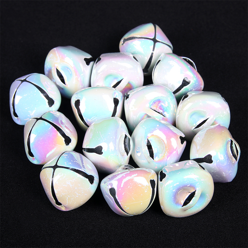 White Iridescent Bells 2cm 15pc | We'll Make Your Christmas Complete