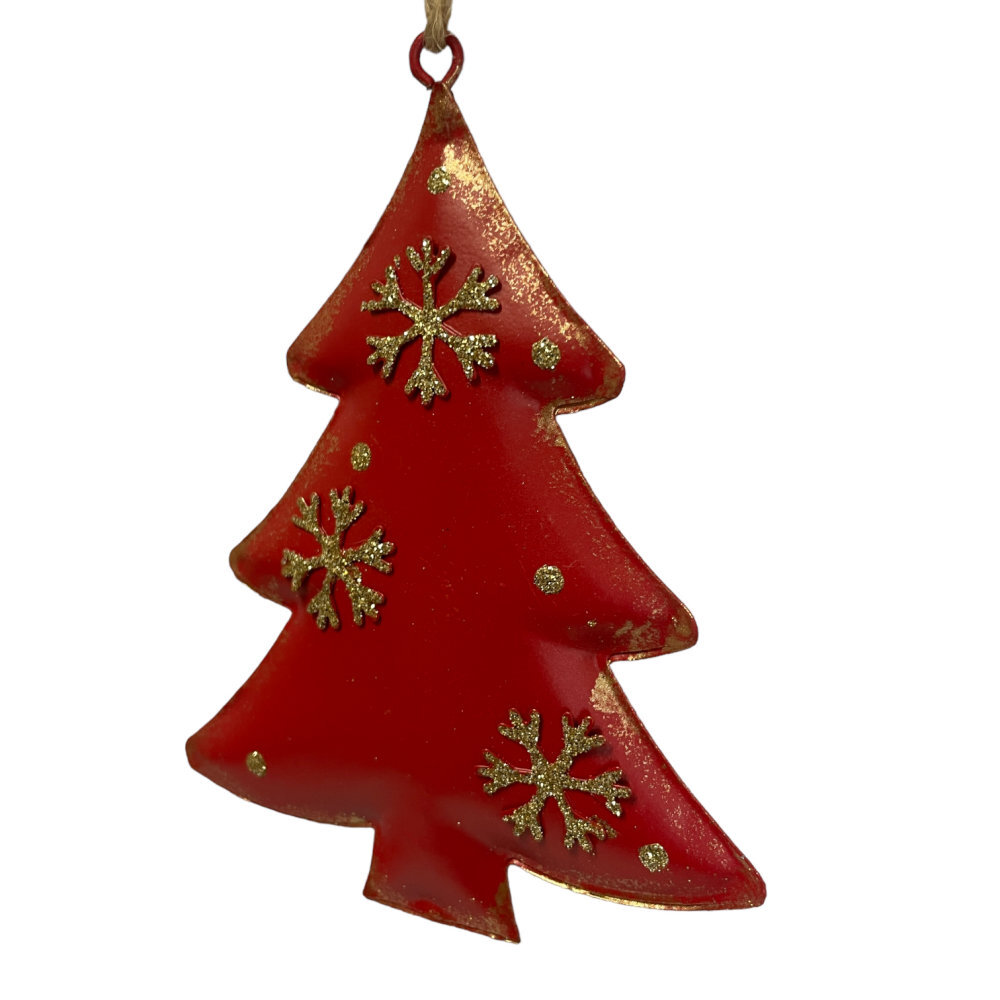 Red Metal Tree Hanging 11cm | Christmas Complete