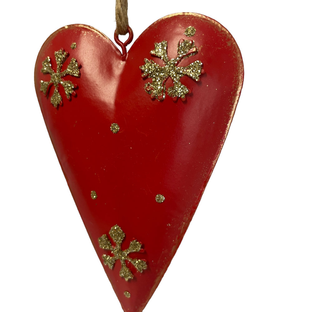 Red Metal Heart Hanging 11cm | Christmas Complete