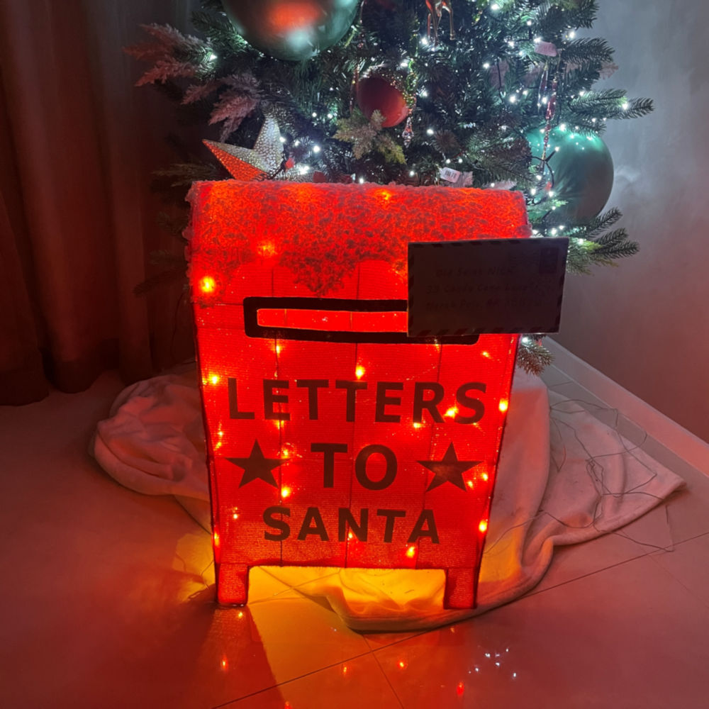 LED Mesh Santa Letter Box 72x46x20cm | Christmas Complete