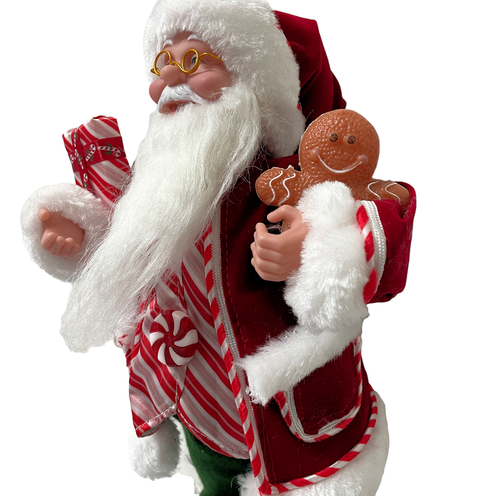Standing Santa Candy Cane Stripes 30cm | Christmas Complete