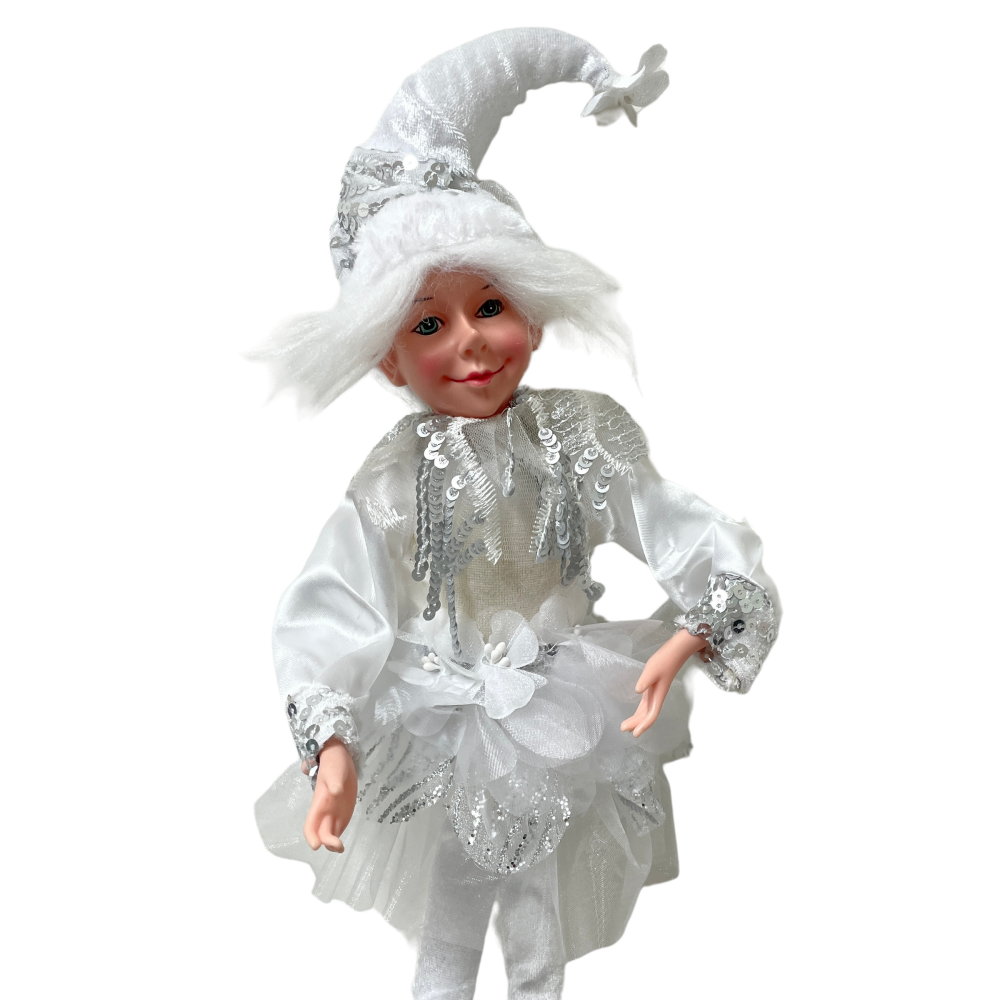 Silver Elf Girl Posable 45cm | Christmas Complete