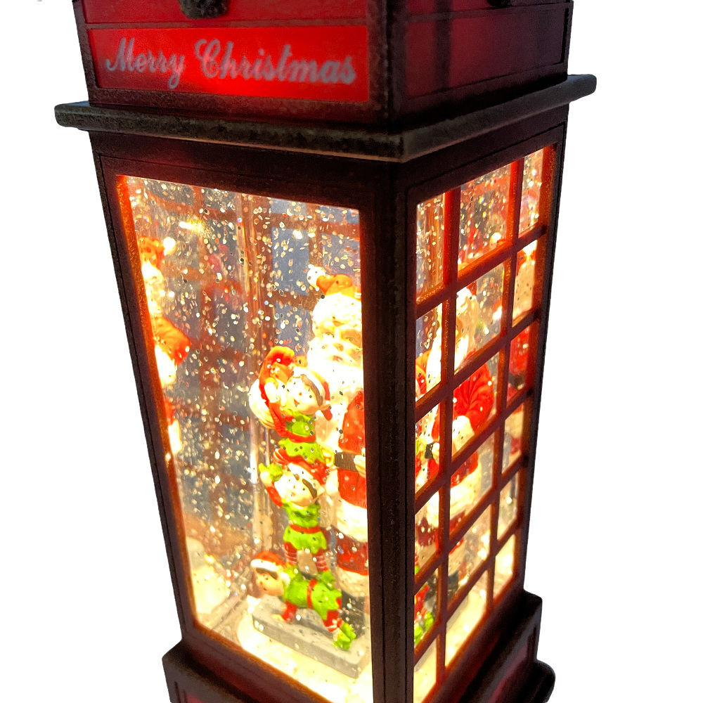 Lantern Phonebooth Santa/Elves 25cm | Christmas Complete