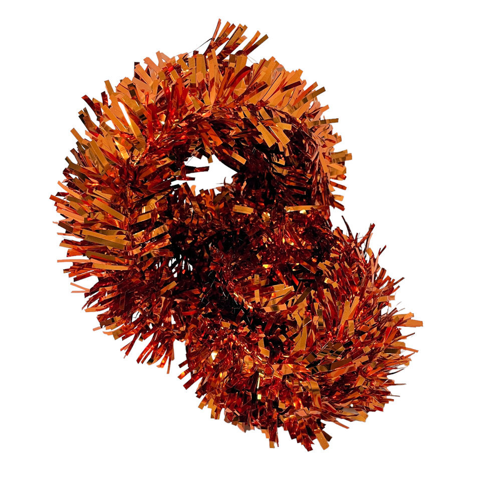 Wired PVC Tinsel Orange 5m | Christmas Complete