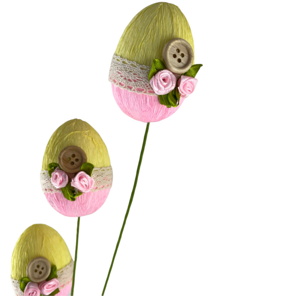 Easter Pink Lemon 3 Egg Pick 70cm | Christmas Complete