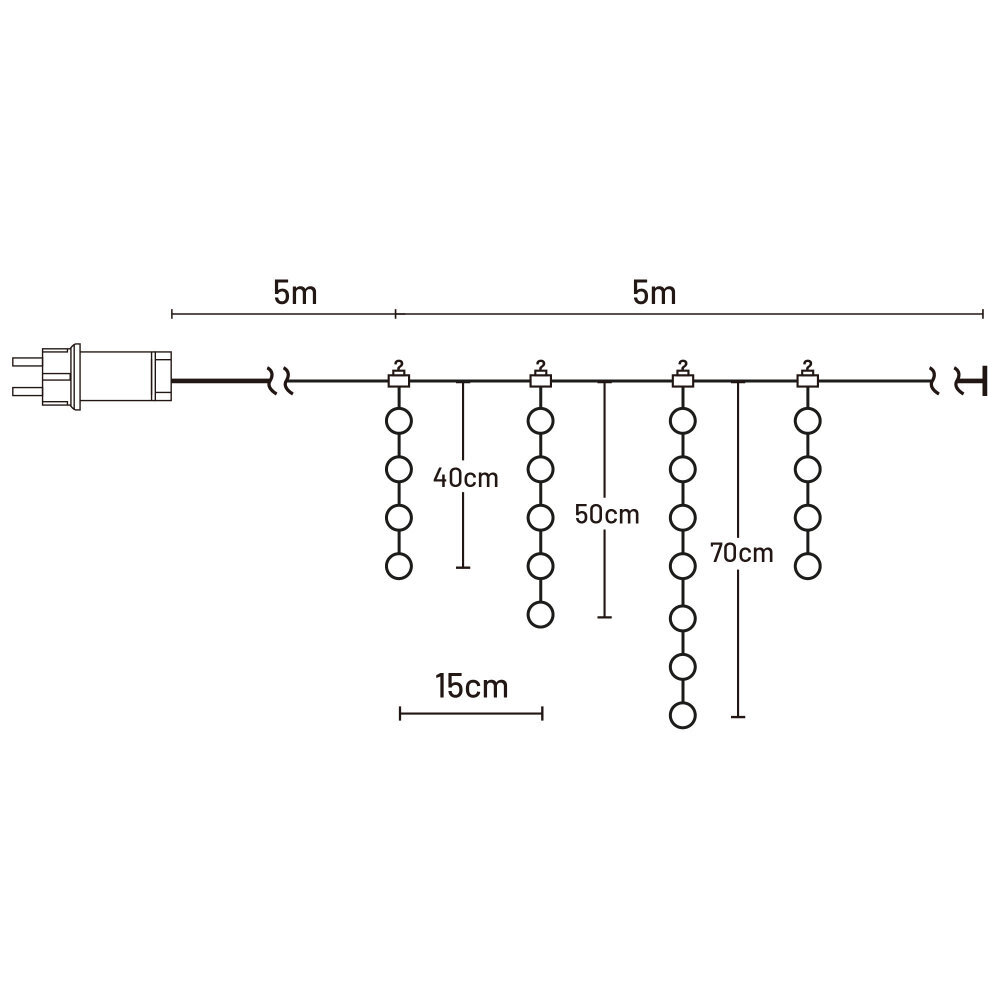 RGB Icicle Light with 15mm Balls and 34 Strings | We'll make your ...