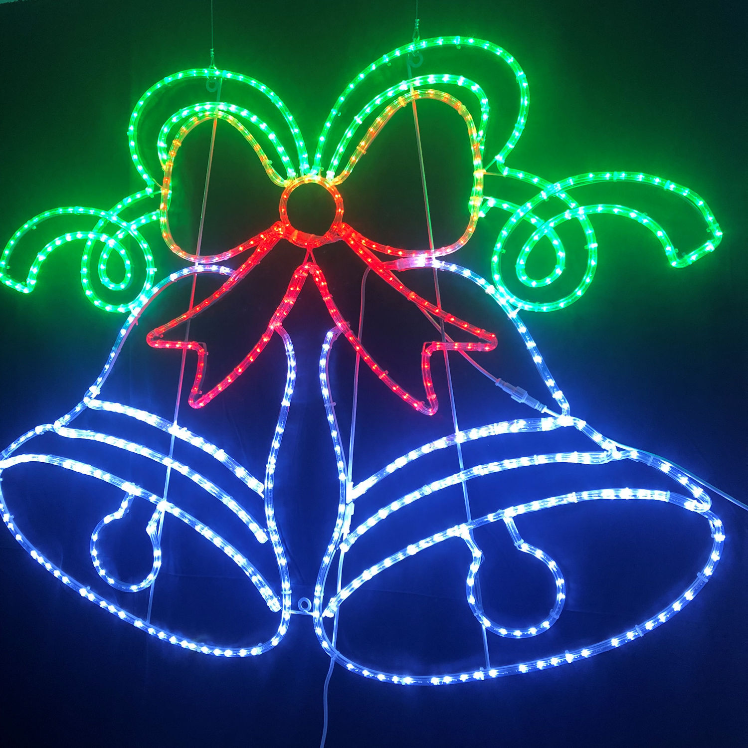 Buy new LED Christmas double bell with bow motif - Silhouette 150cm ...