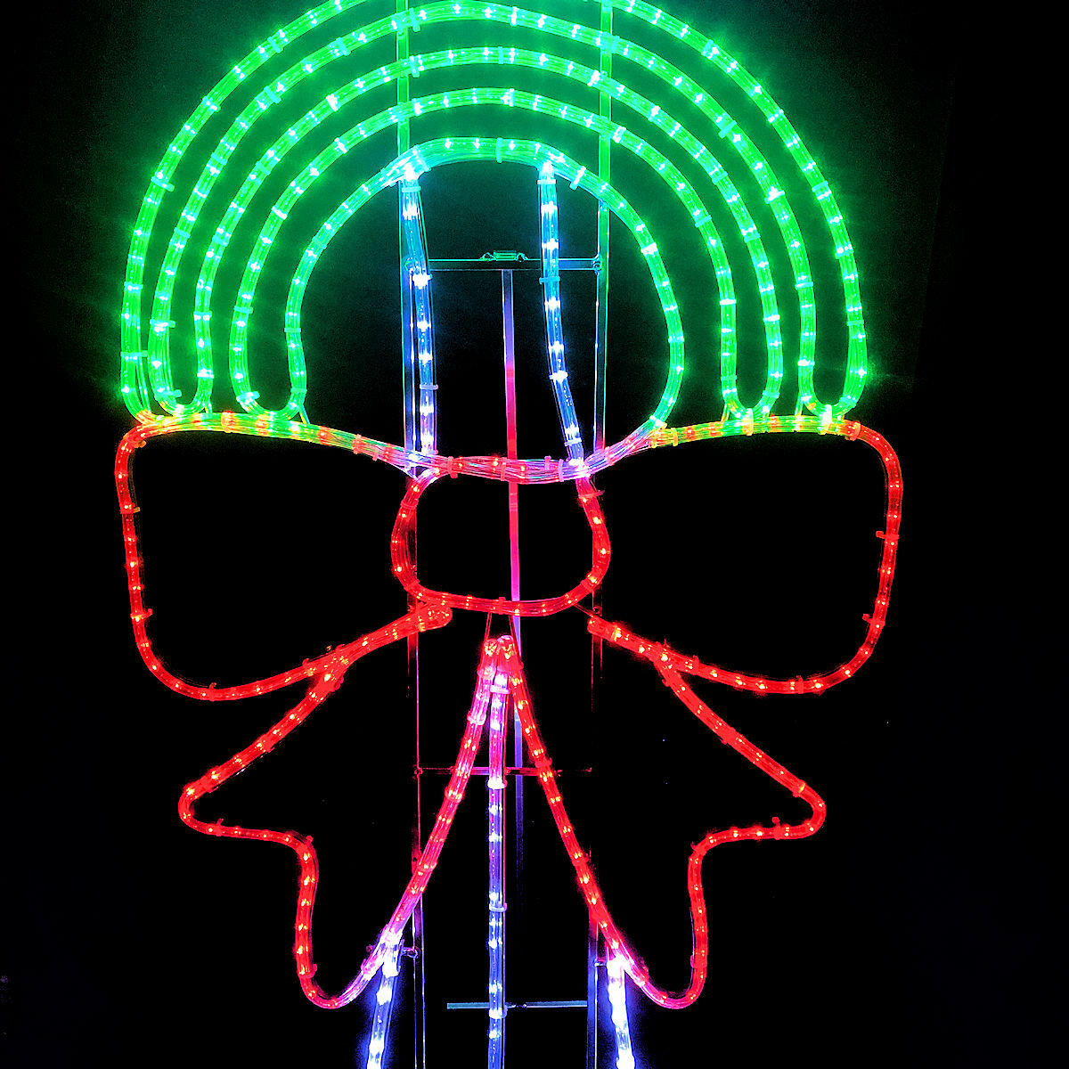 Lamp Post with Red Bow Rope Light Motif | Christmas Complete