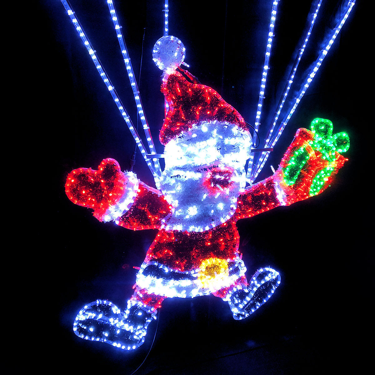Large Santa Parachute Rope Light Motif | Christmas Complete