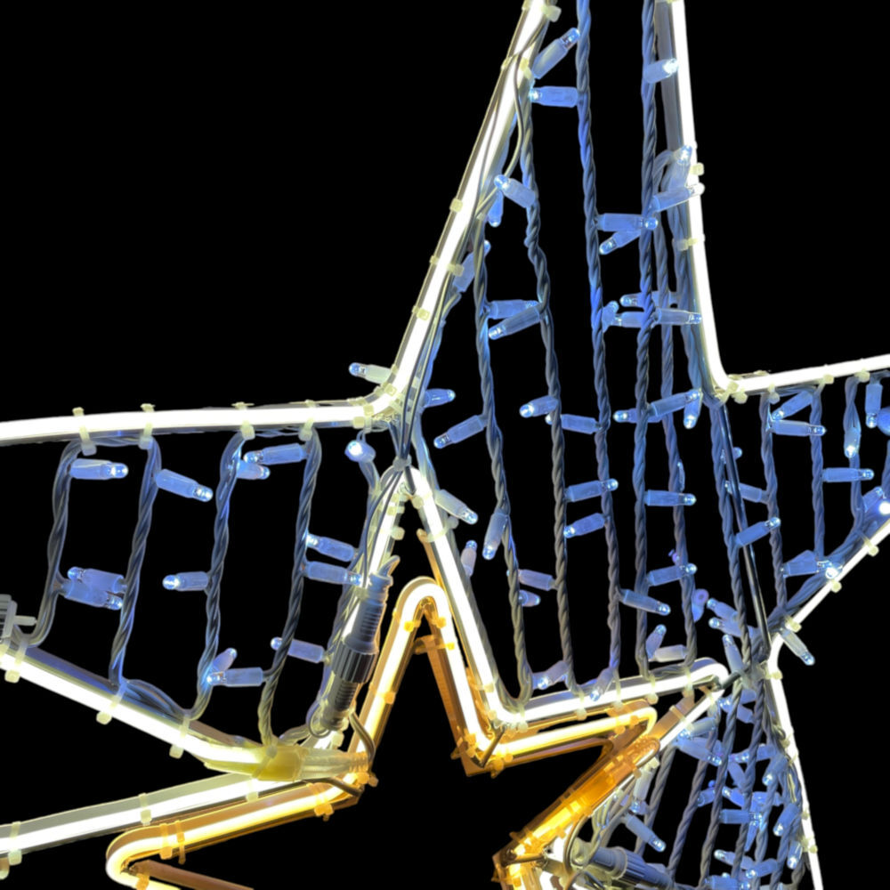 Neon Double Star White Gold 100cm | Christmas Complete