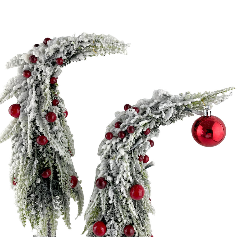 LED Red Berry Bent Tree Twin Set | Christmas Complete