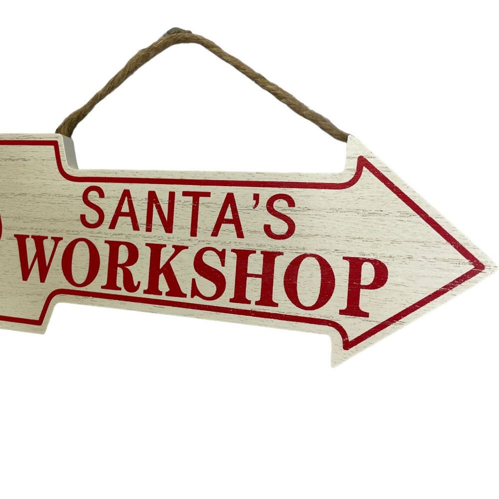 Santa's Workshop Arrow Right Sign | Christmas Complete