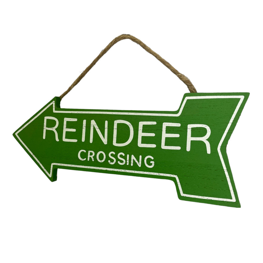 Reindeer Crossing Arrow Left Sign | Christmas Complete