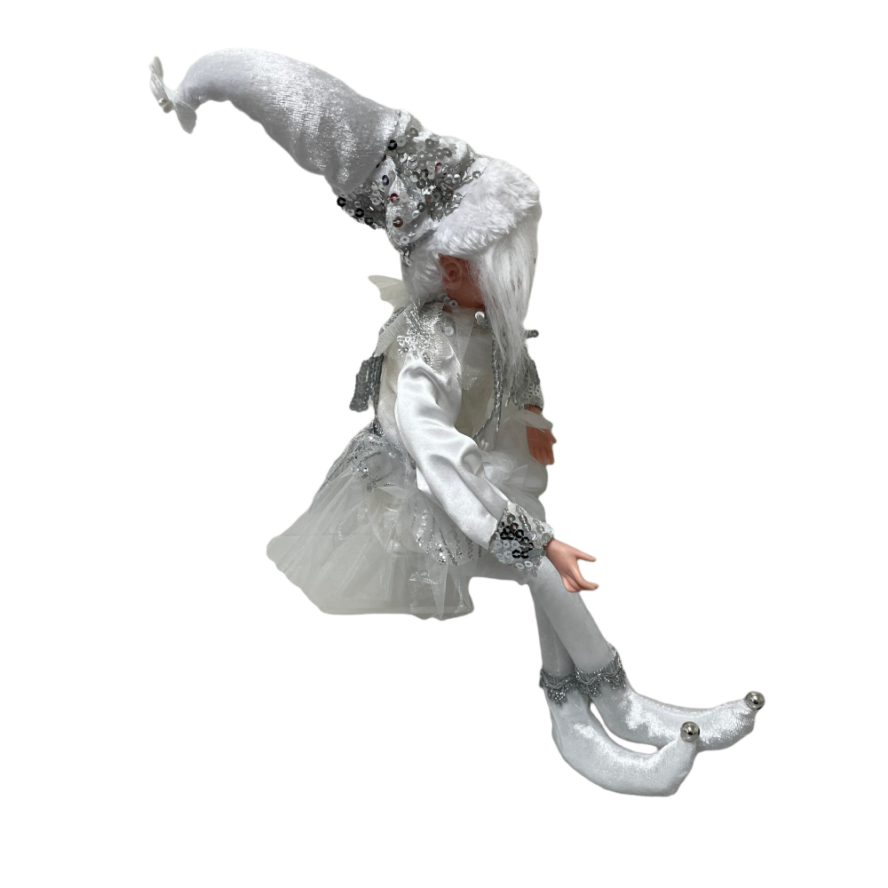 Silver Elf Girl Posable 45cm | Christmas Complete