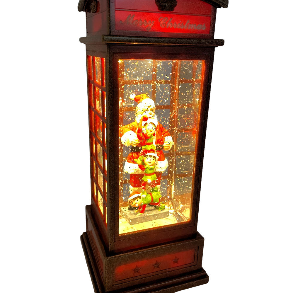 Lantern Phonebooth Santa/Elves 25cm | Christmas Complete