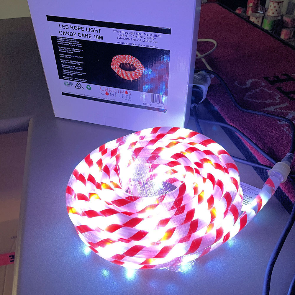 Candy Cane Rope Light 10m | Christmas Complete