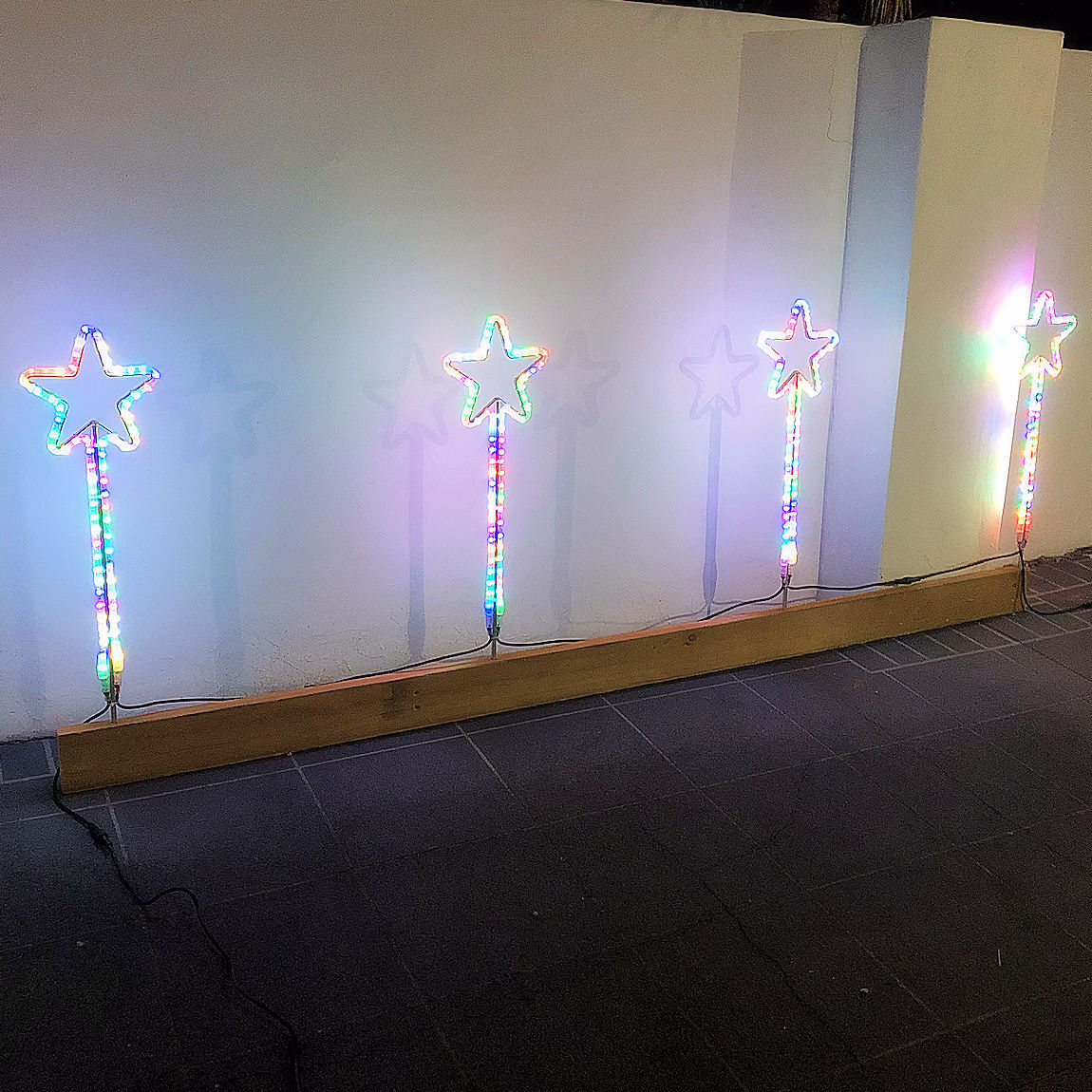 RGB 4 Star Stakes Rope Light Motif | Christmas Complete