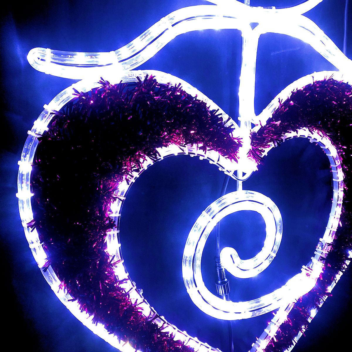 Pink Heart with Bow Rope Light Motif | Christmas Complete