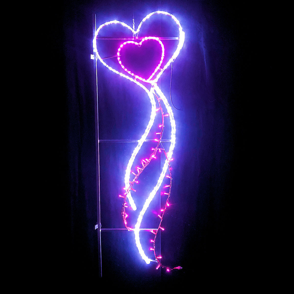Pink Heart Lamp Pole Rope Light Motif | Christmas Complete