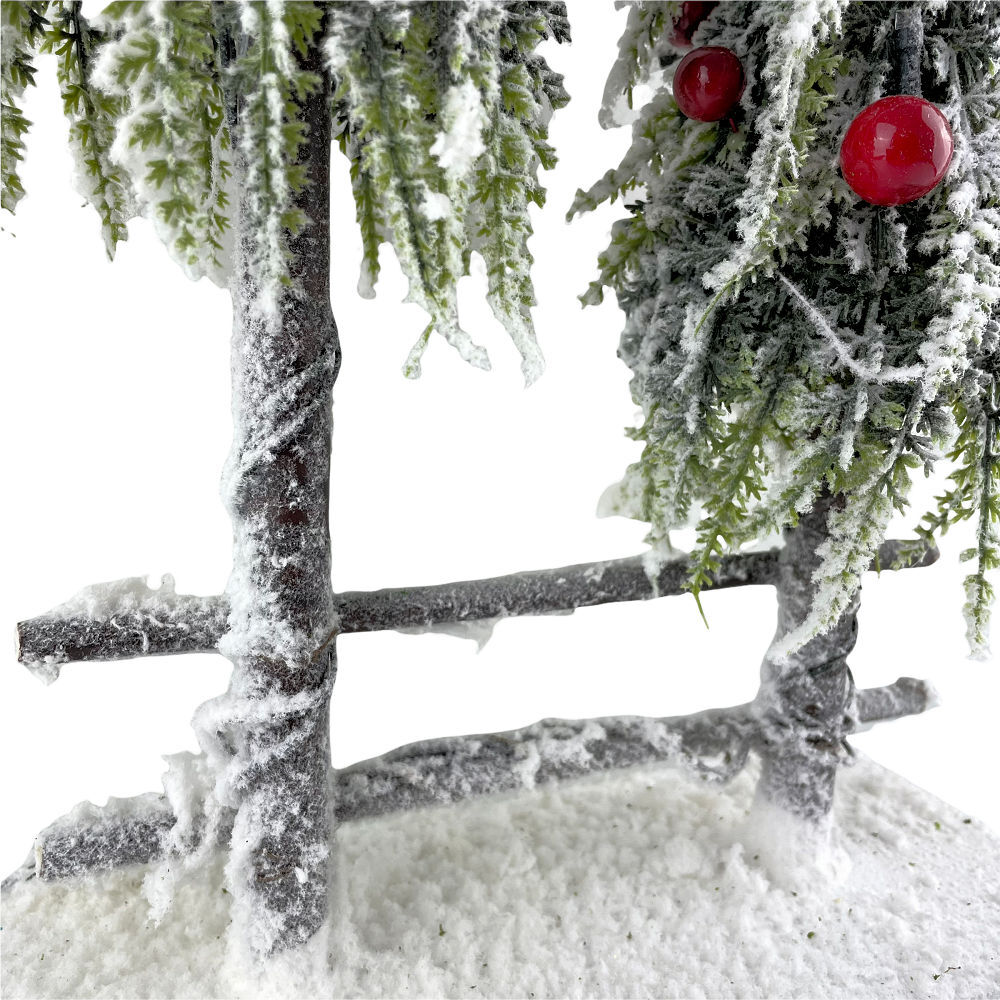 LED Red Berry Bent Tree Twin Set | Christmas Complete