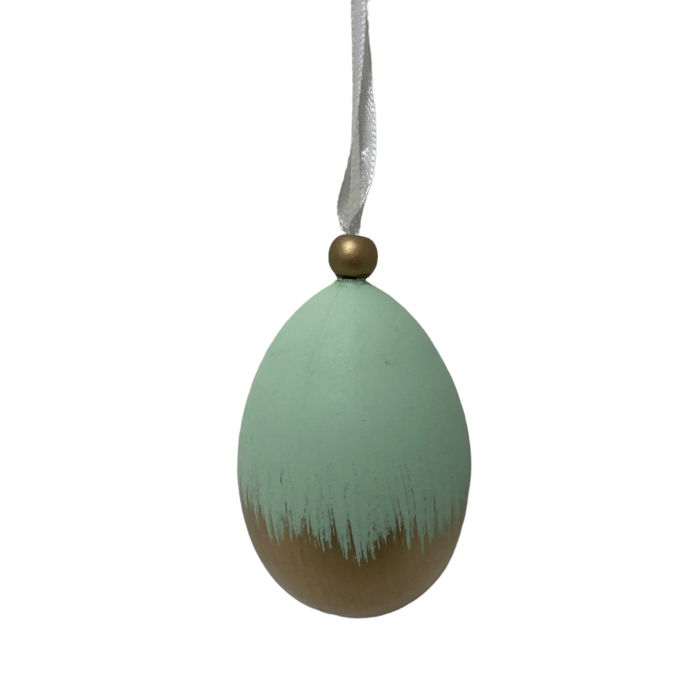 Hanging Egg Mint & Gold 8cm | Christmas Complete