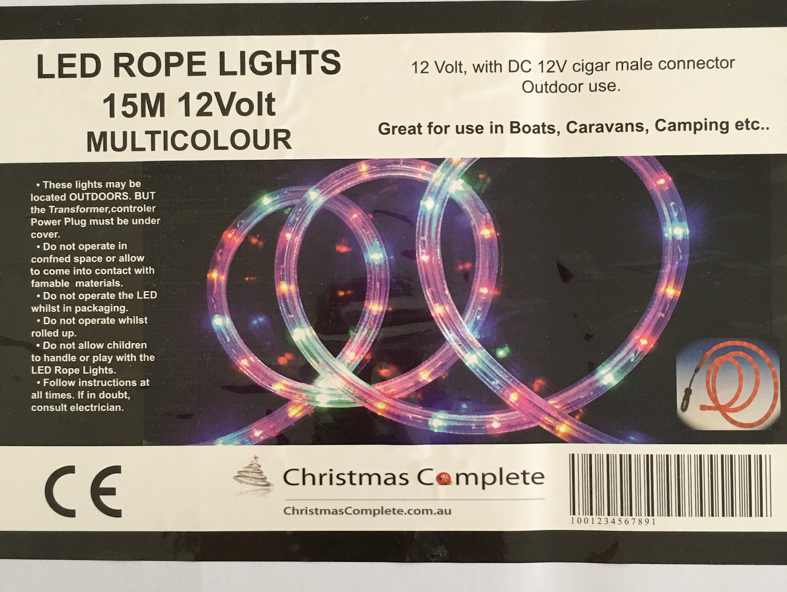 Buy New Rope Light LED 12 Volt male cigar MULTICOLOUR 2 x 15 metres ...