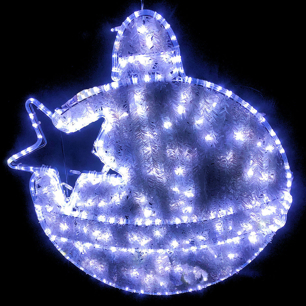 Large Bauble Motif 90cm - White Garland Rope Light Motif | Christmas ...