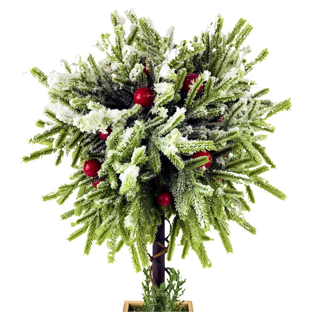 LED Red Berry Topiary Tree 45cm | Christmas Complete