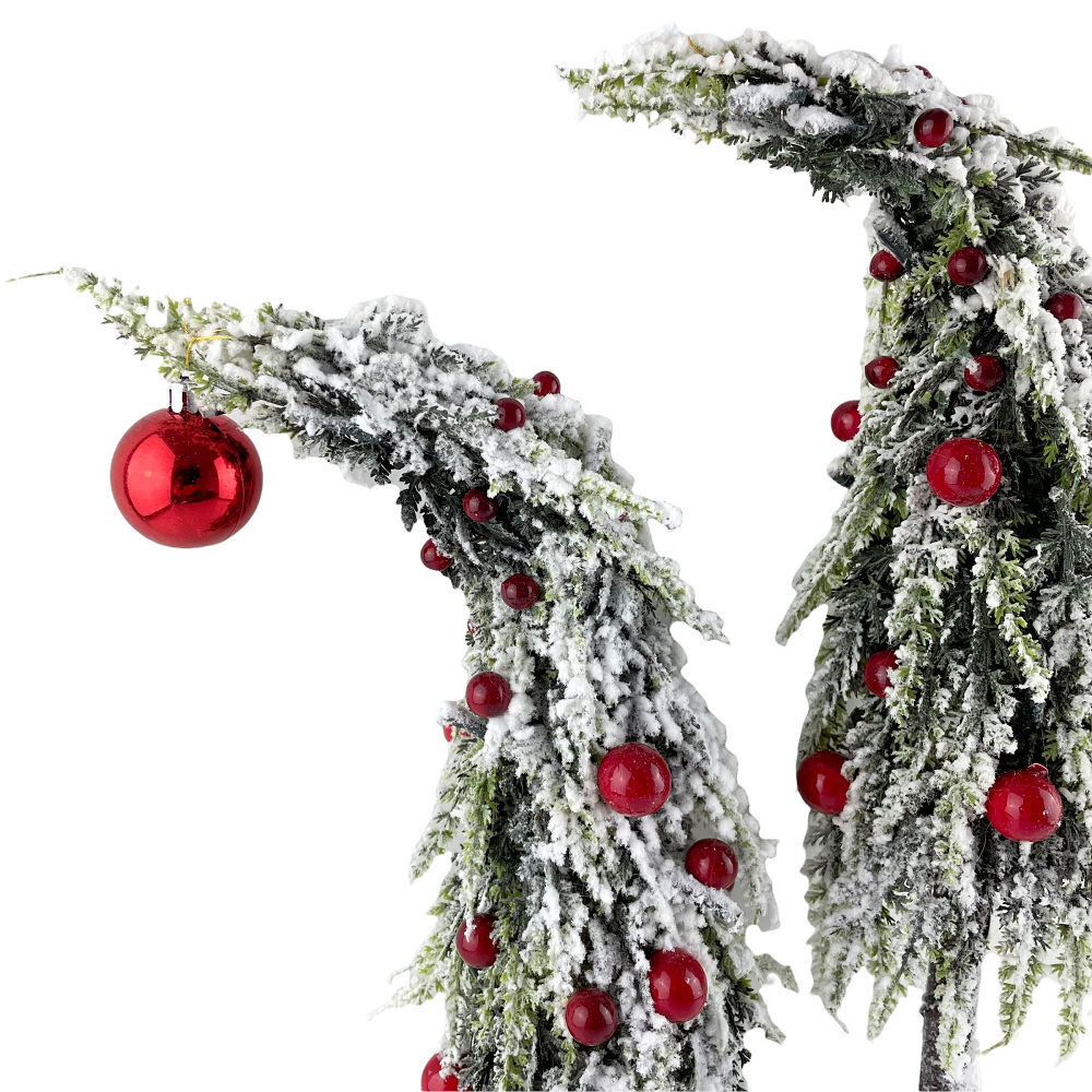 LED Red Berry Bent Tree Twin Set | Christmas Complete