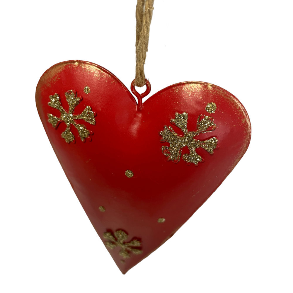 Red Metal Heart Hanging 11cm | Christmas Complete