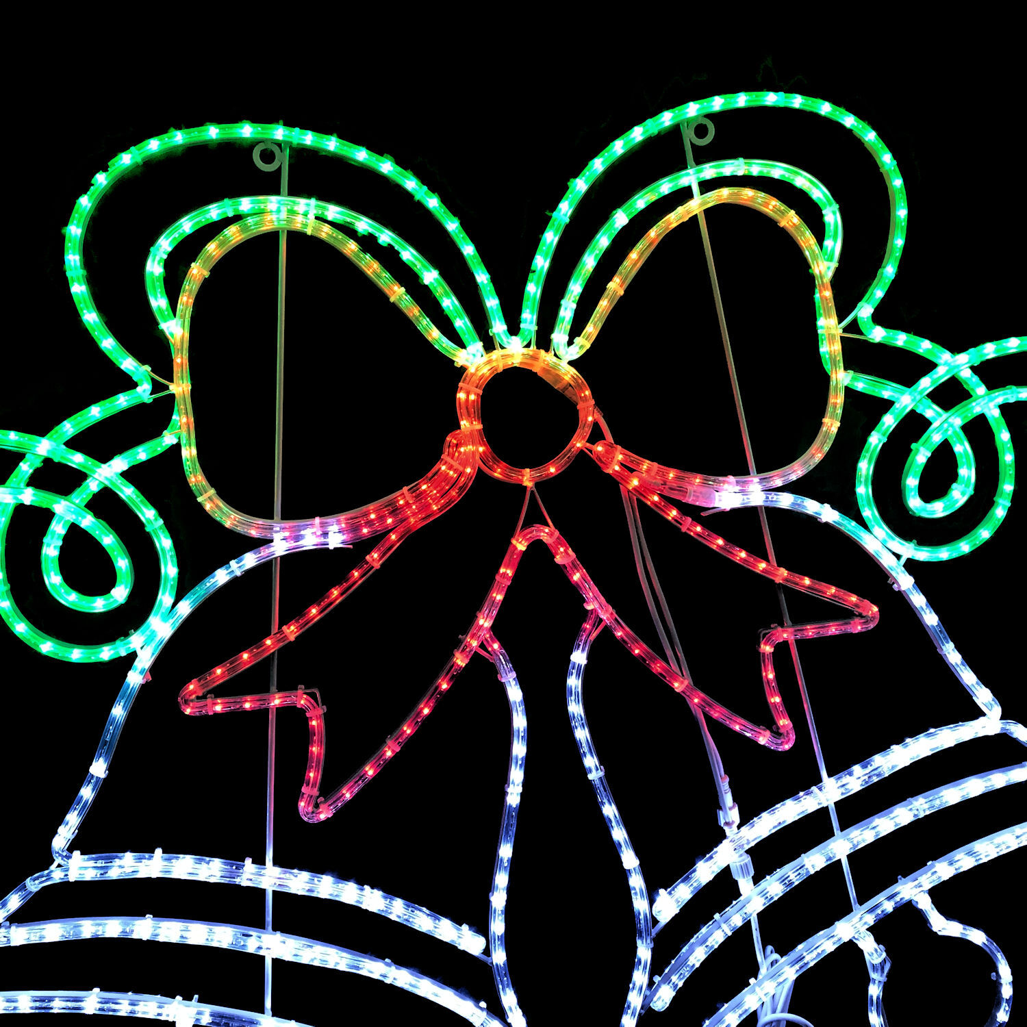 Buy new LED Christmas double bell with bow motif - Silhouette 150cm ...