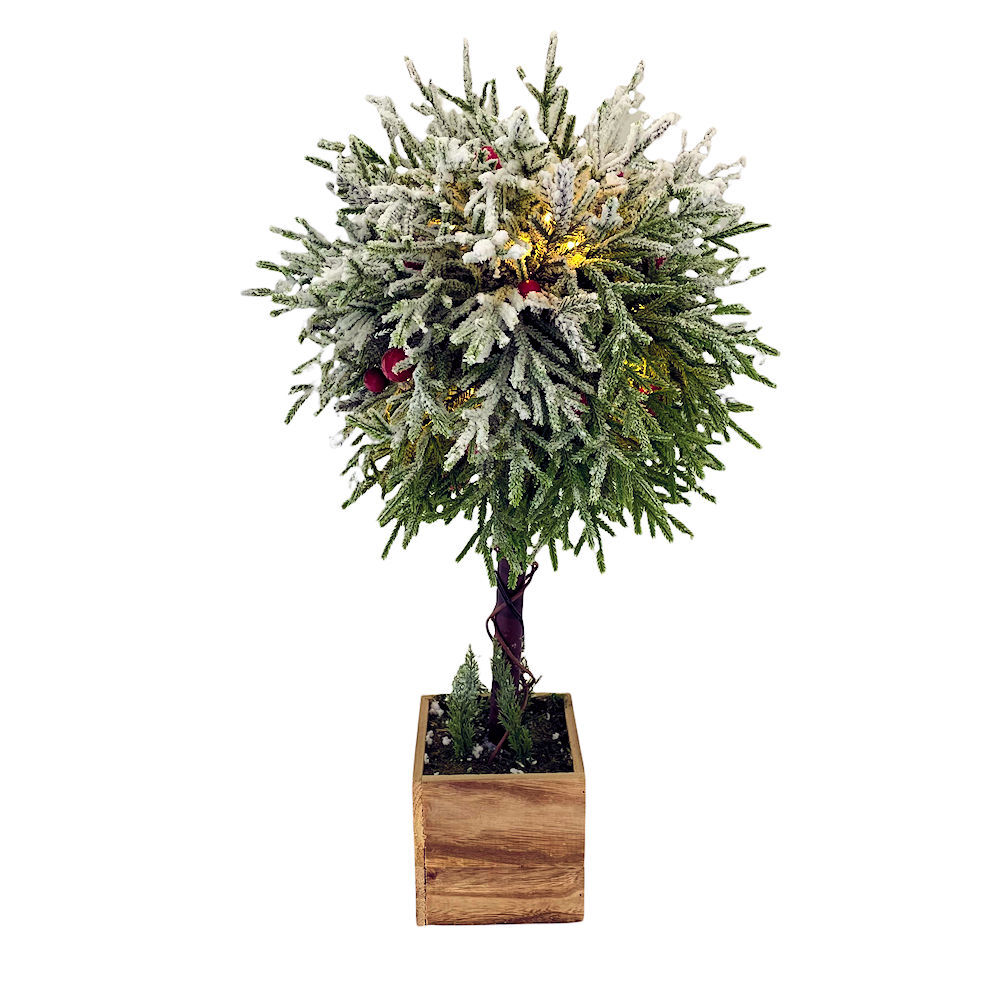 LED Red Berry Topiary Tree 45cm | Christmas Complete