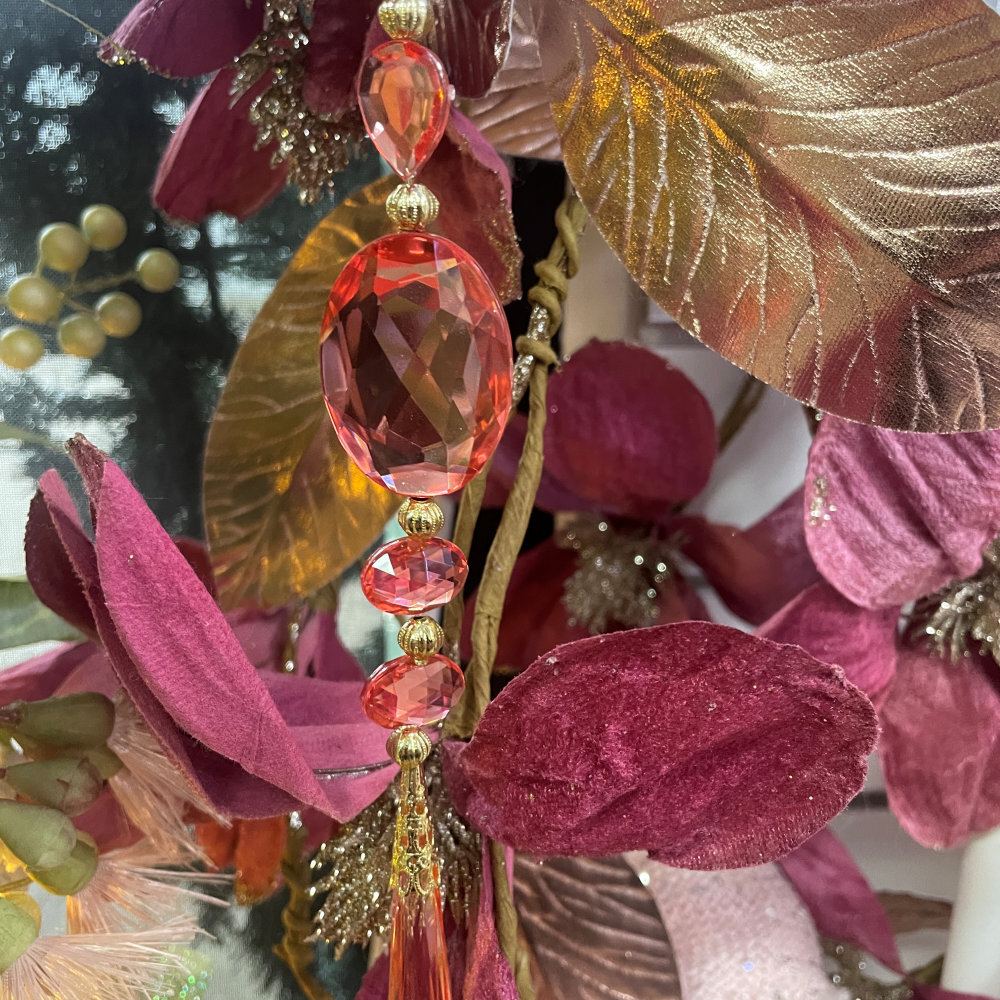Acrylic Jewel Single Pink Gold 2 Asst 21cm | Christmas Complete