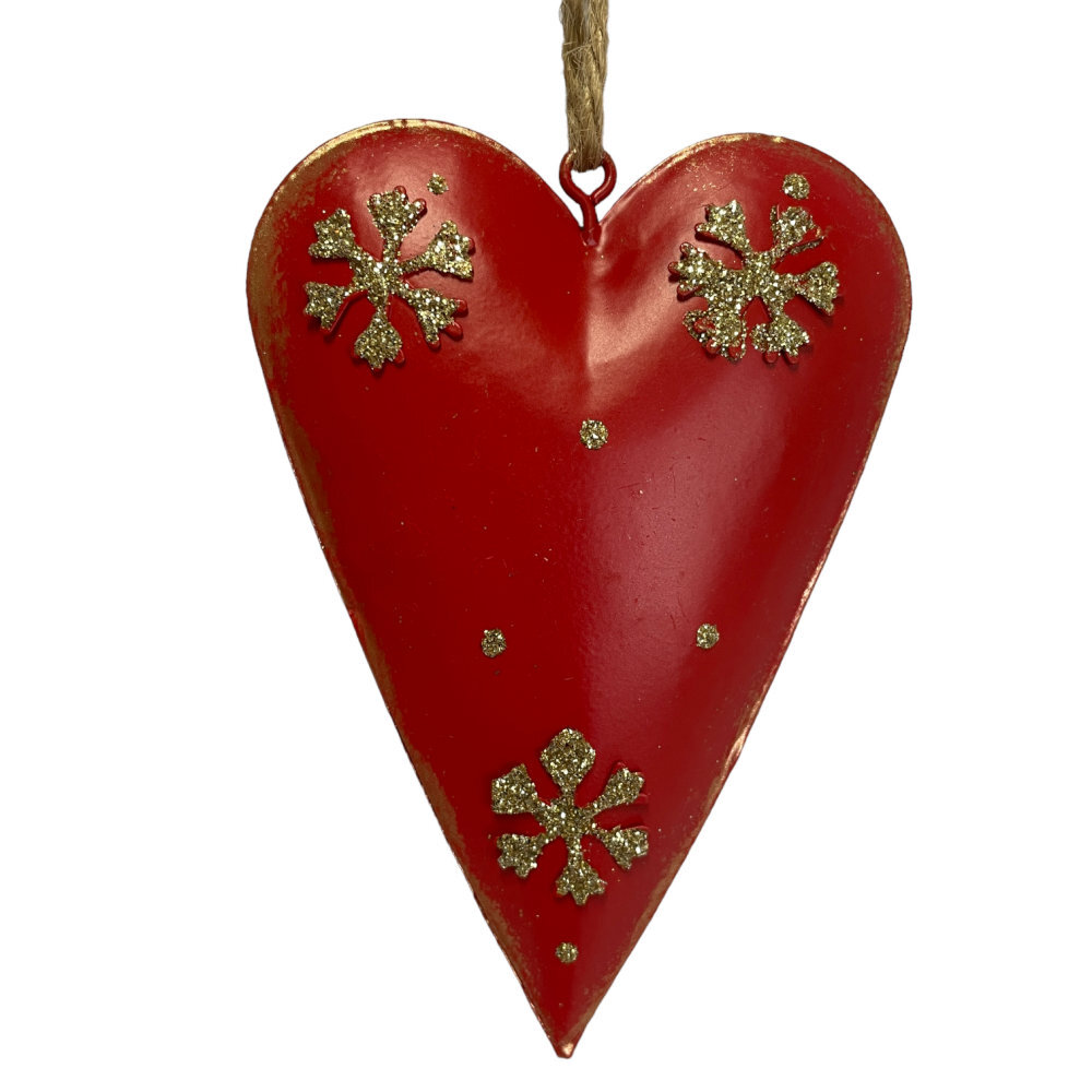 Red Metal Heart Hanging 11cm | Christmas Complete