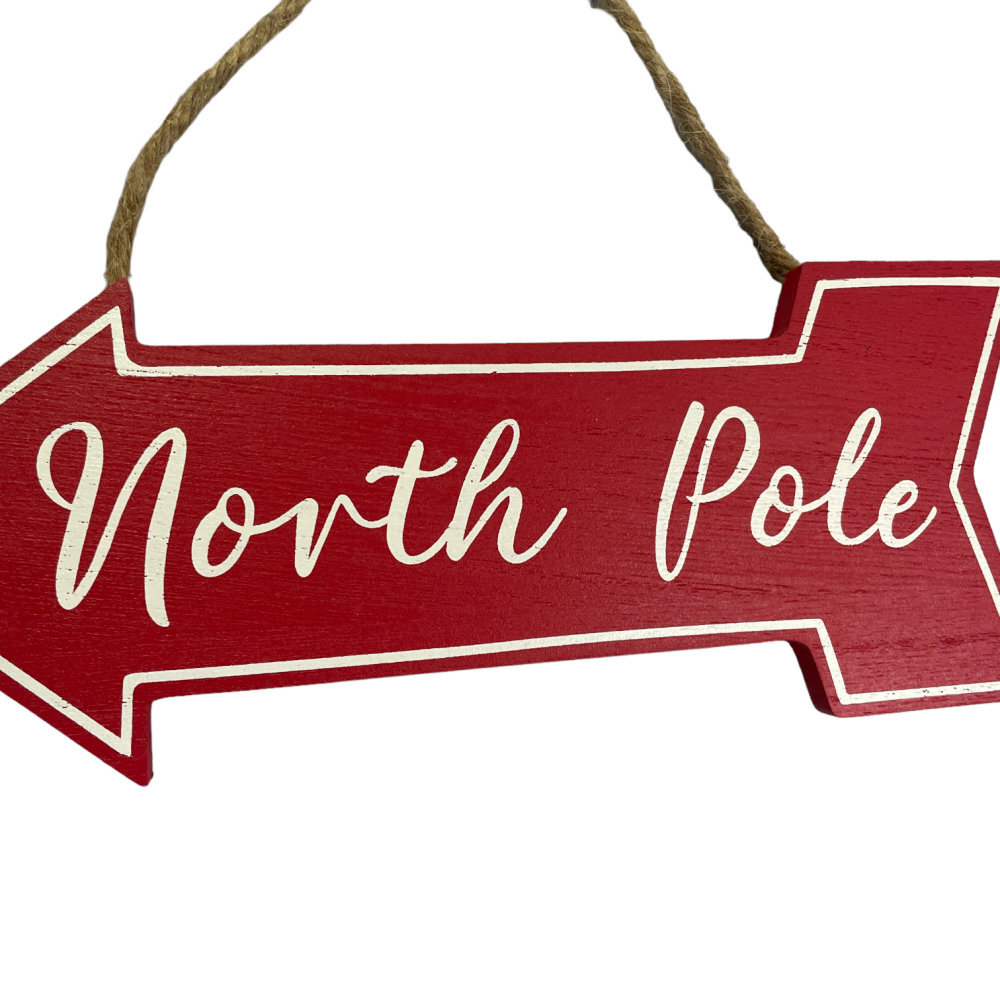 North Pole Arrow Left Sign | Christmas Complete