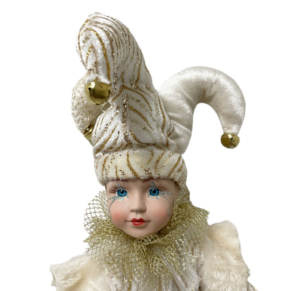 Gold Jester Standing Musical Wind Up 43cm | Christmas Complete