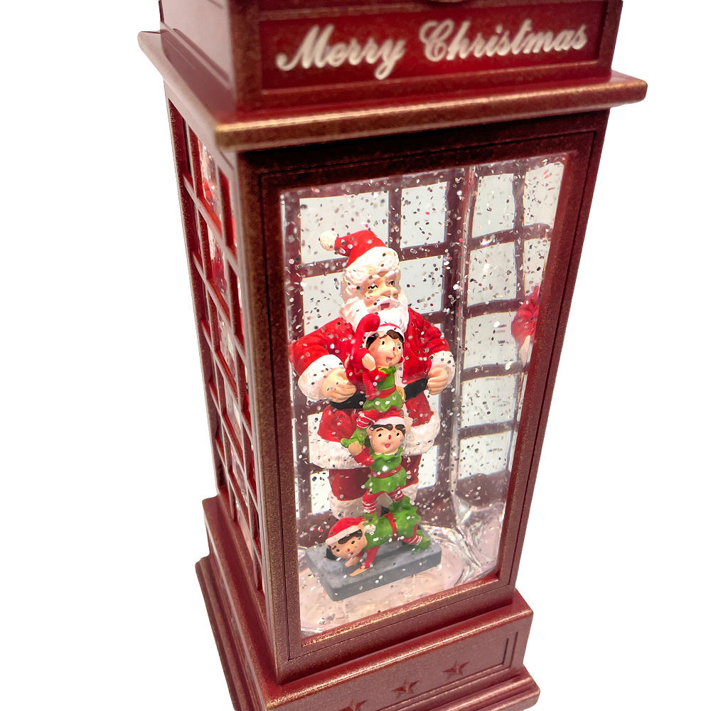Lantern Phonebooth Santa/Elves 25cm | Christmas Complete