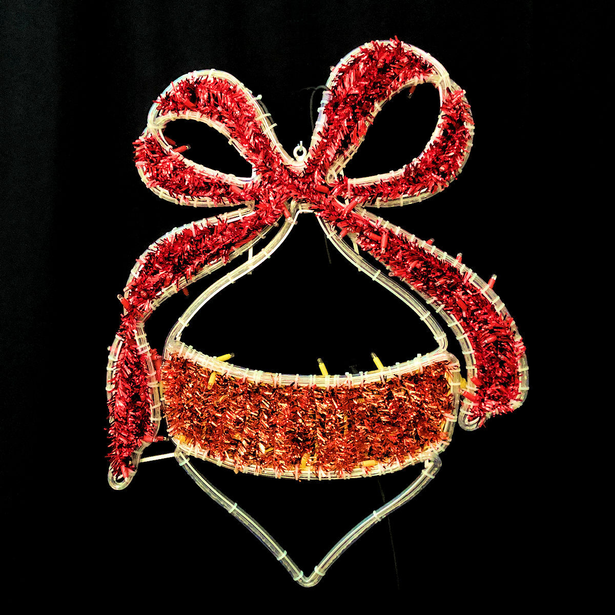 Teardrop Bauble w. Red Bow Rope Light Motif | Christmas Complete