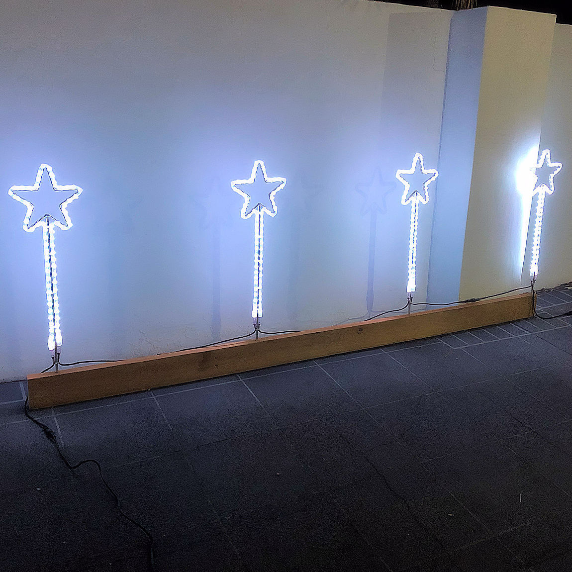 RGB 4 Star Stakes Rope Light Motif | Christmas Complete