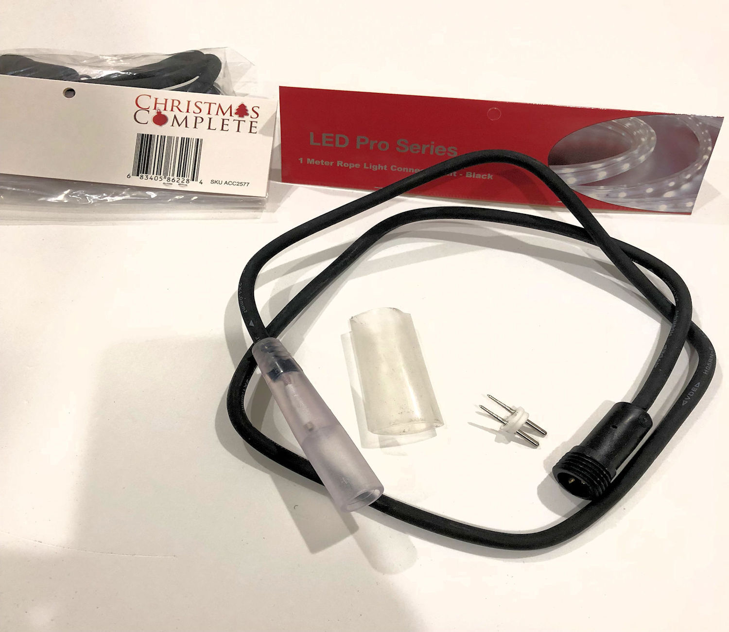 Buy New 1 Metre Extension cord LED Light Rope 2 pin Black online from ...