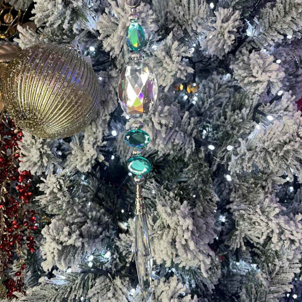 Acrylic Jewel Single Tiffany Blue 2 Asst 21cm | Christmas Complete