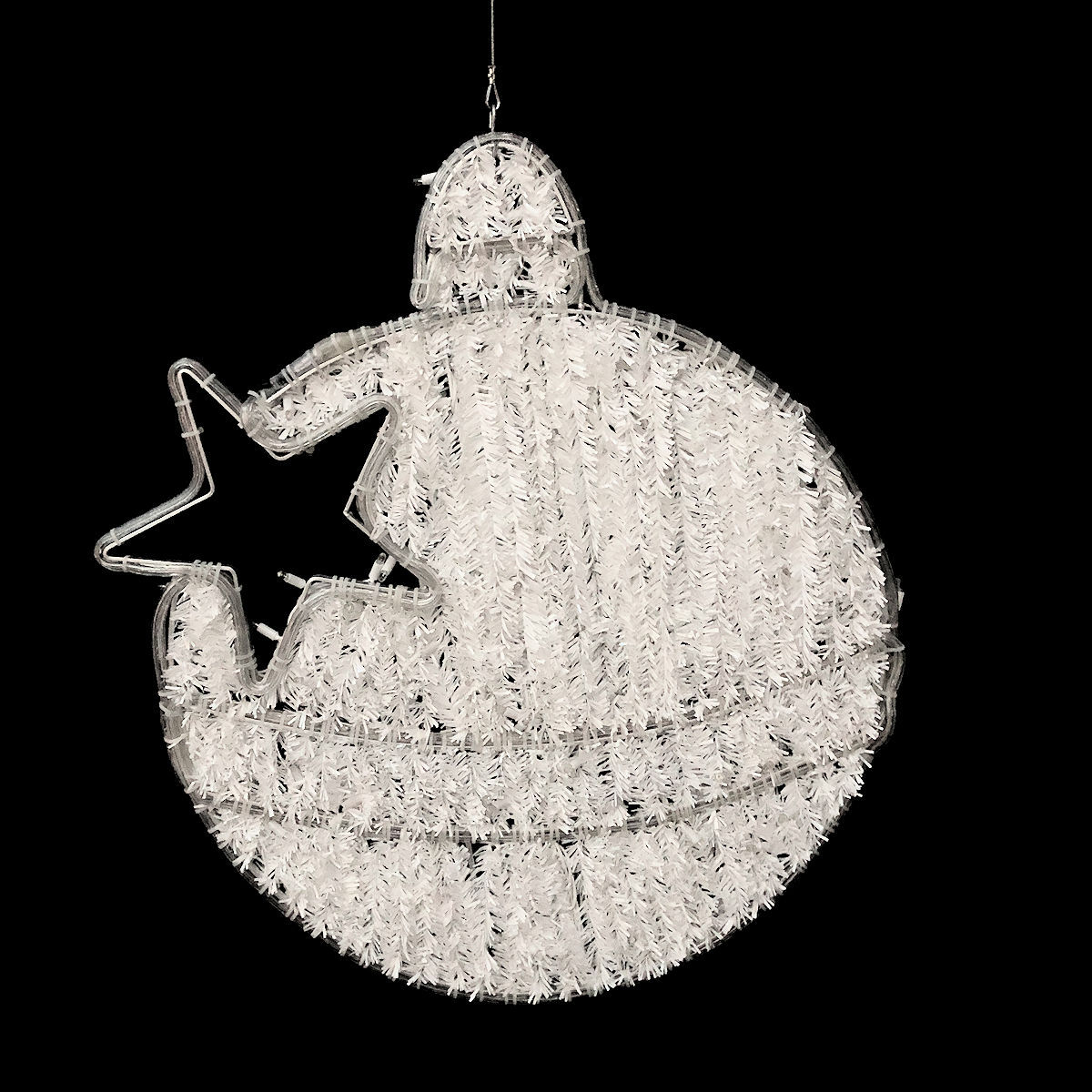 Large Bauble Motif 90cm - White Garland Rope Light Motif | Christmas ...
