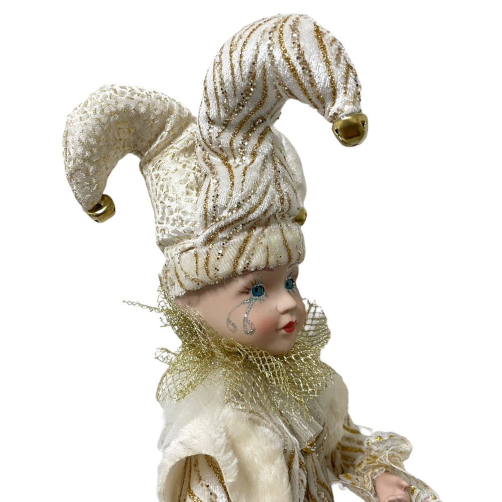 Gold Jester Standing Musical Wind Up 43cm | Christmas Complete